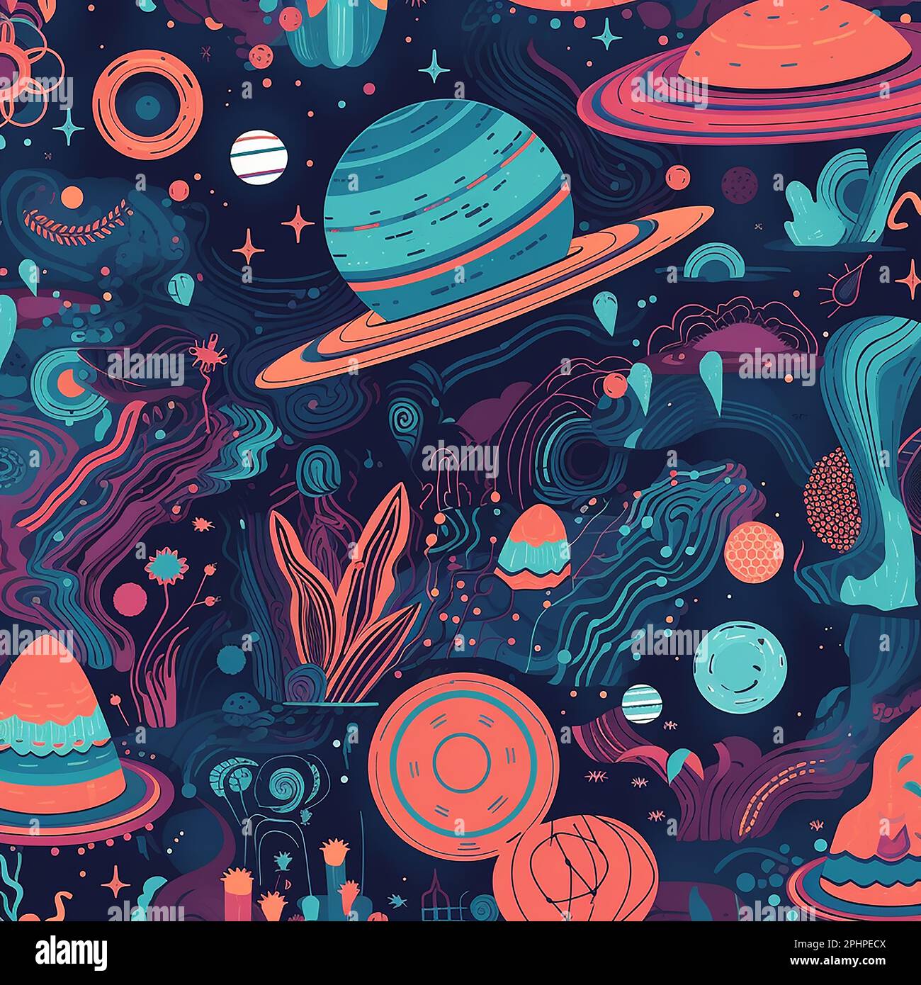 This image features a night sky filled with a variety of planets and ...