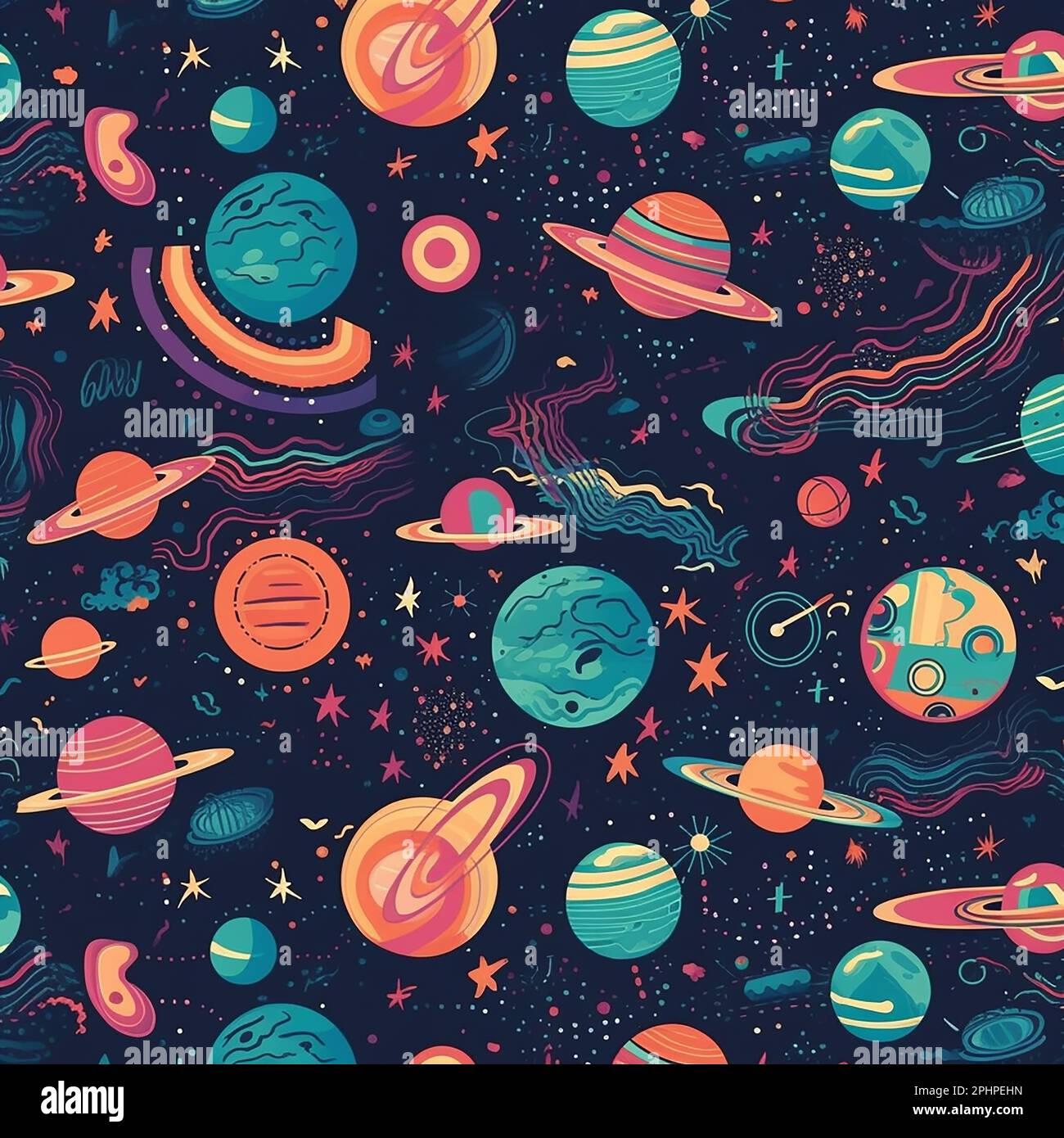 This vibrant, abstract image features a unique celestial design in ...