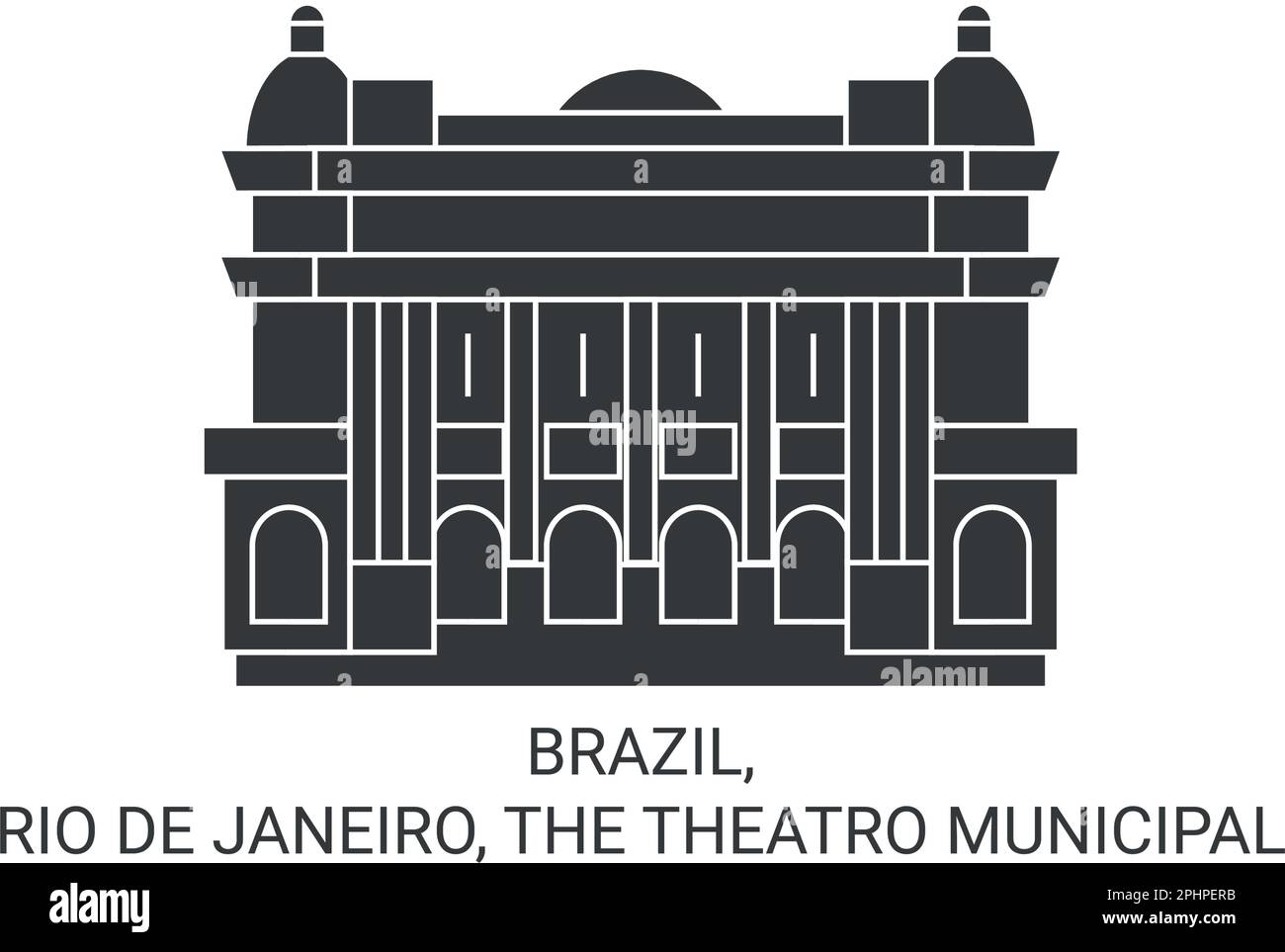 Brazil, Rio De Janeiro, The Theatro Municipal travel landmark vector ...