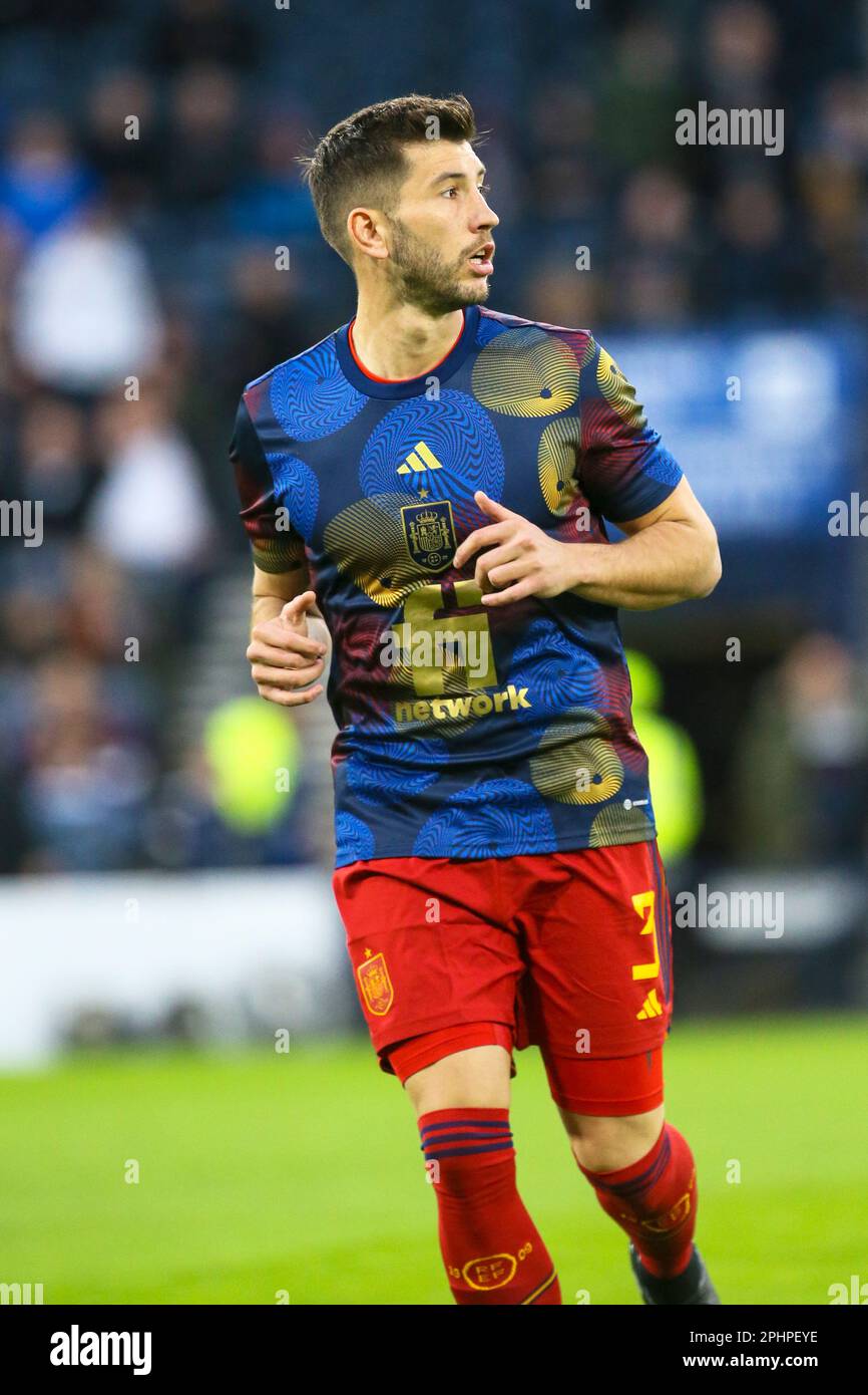 David Garcia, who plays midfielder for CA Osasana, playing in the game ...