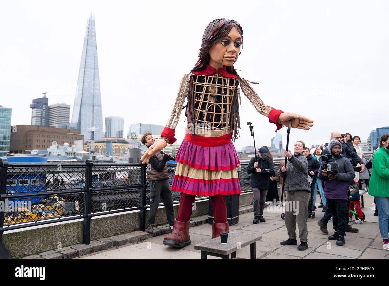 The Little Amal giant puppet of a 10-year-old Syrian refugee girl at ...