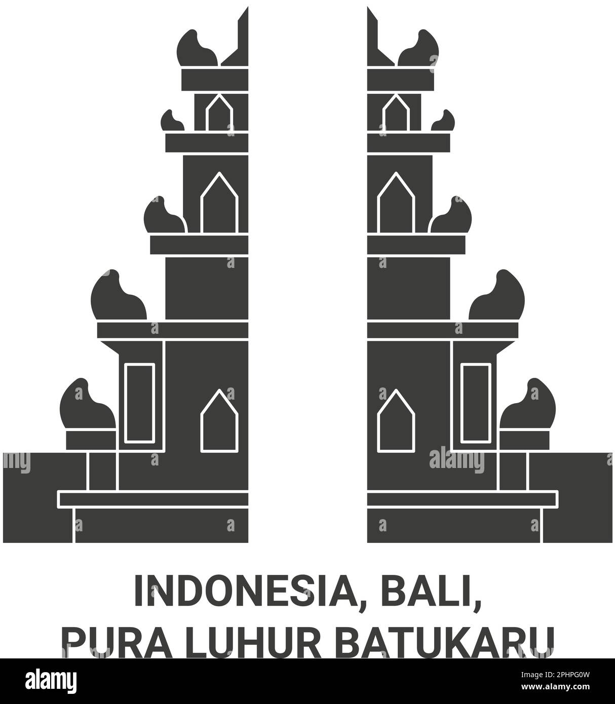 Indonesia, Bali, Pura Luhur Batukaru travel landmark vector ...