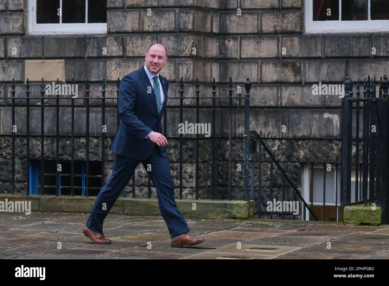 Edinburgh Scotland, UK 29 March 2023. Neil Gray arrives at Bute House ...