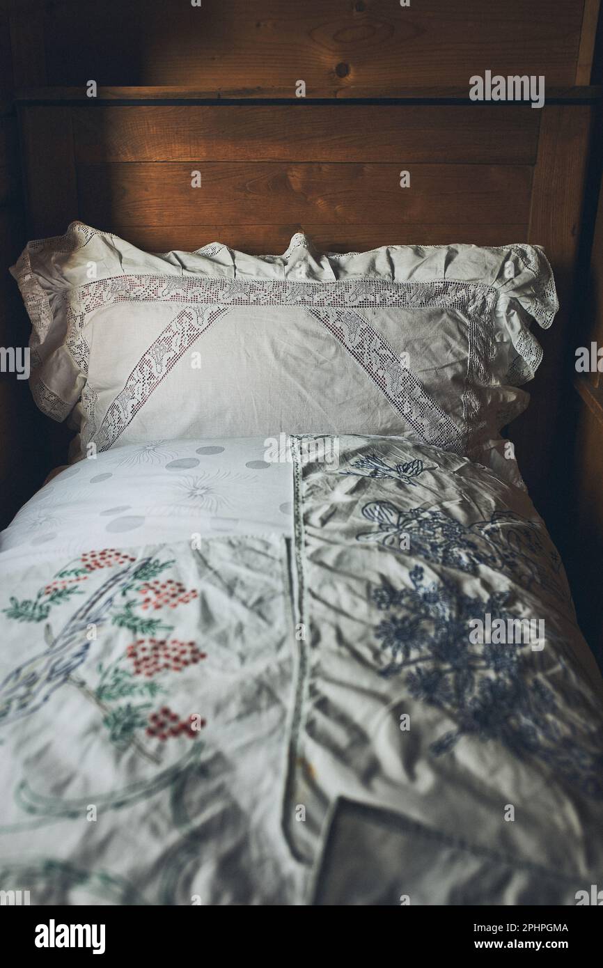 Rustic bedroom. Country style interior of bedroom Stock Photo - Alamy