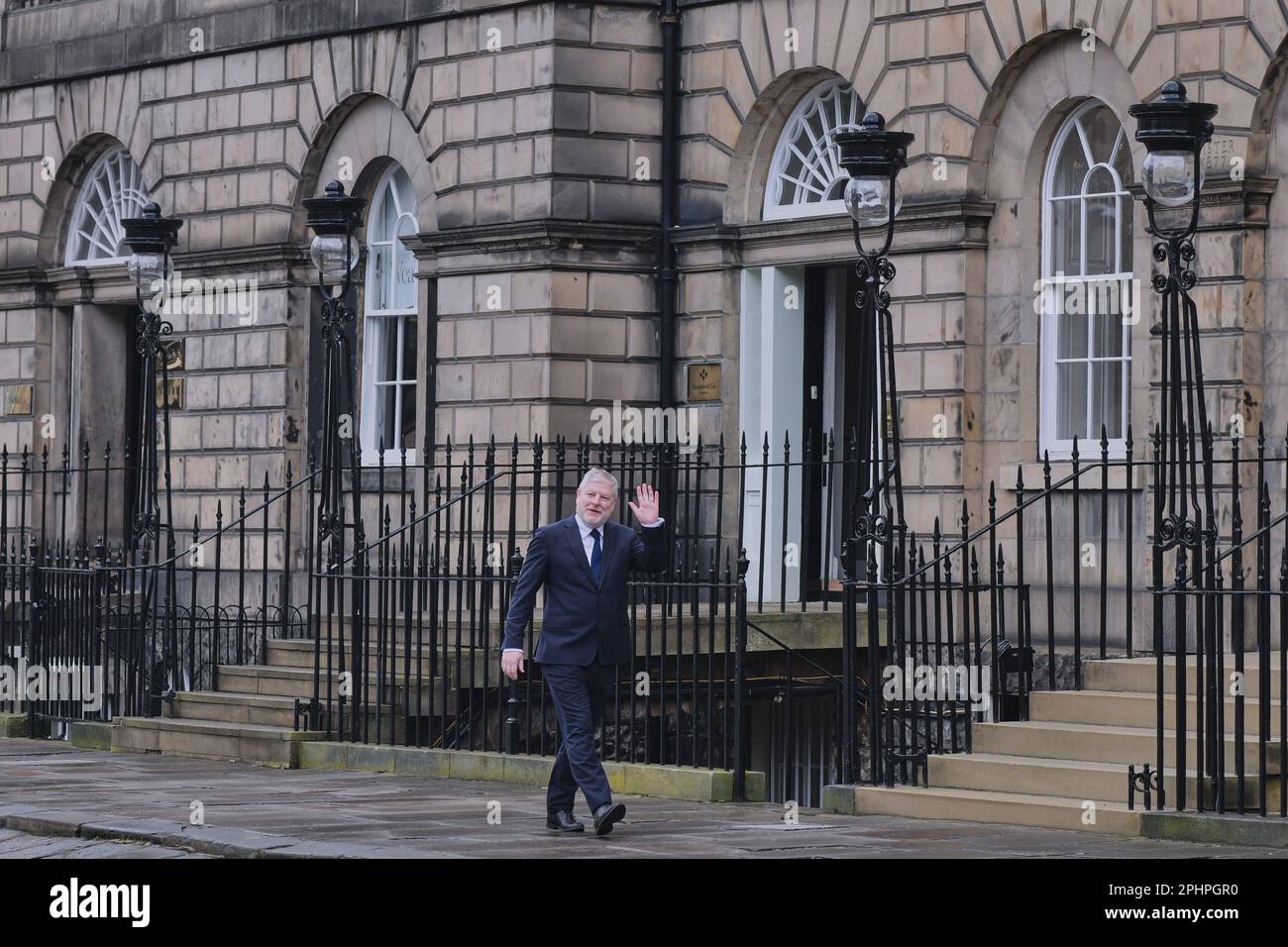 Edinburgh Scotland, UK 29 March 2023. Angus Robertson arrives at Bute House ahead of the new ...
