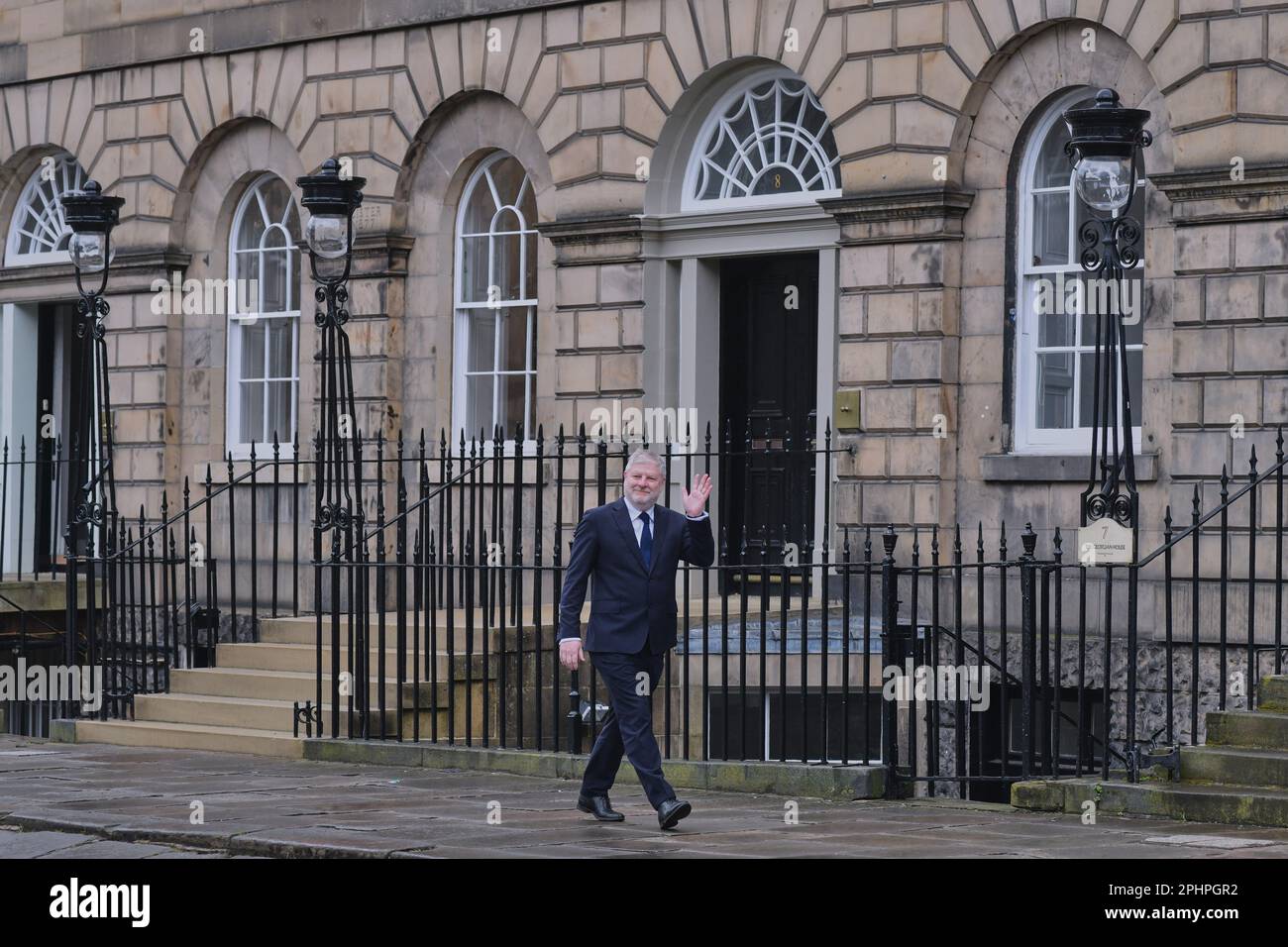 Edinburgh Scotland, UK 29 March 2023. Angus Robertson arrives at Bute House ahead of the new ...