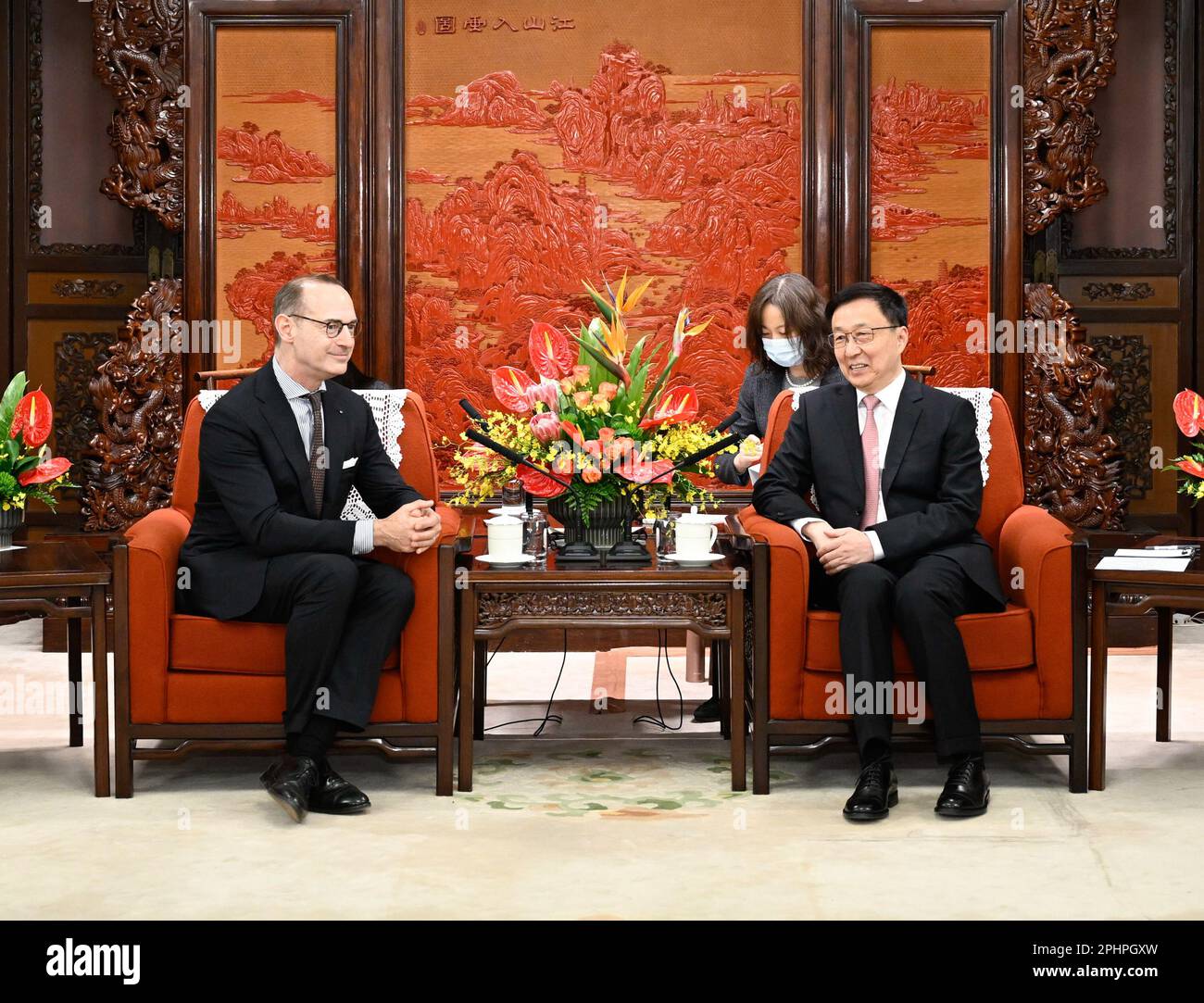 Beijing, China. 27th Mar, 2023. Chinese Vice President Han Zheng meets ...