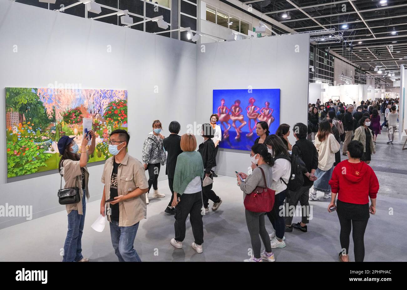 Artworks on display at Art Basel Hong Kong 2023 opens for public visitors for the first day at ...