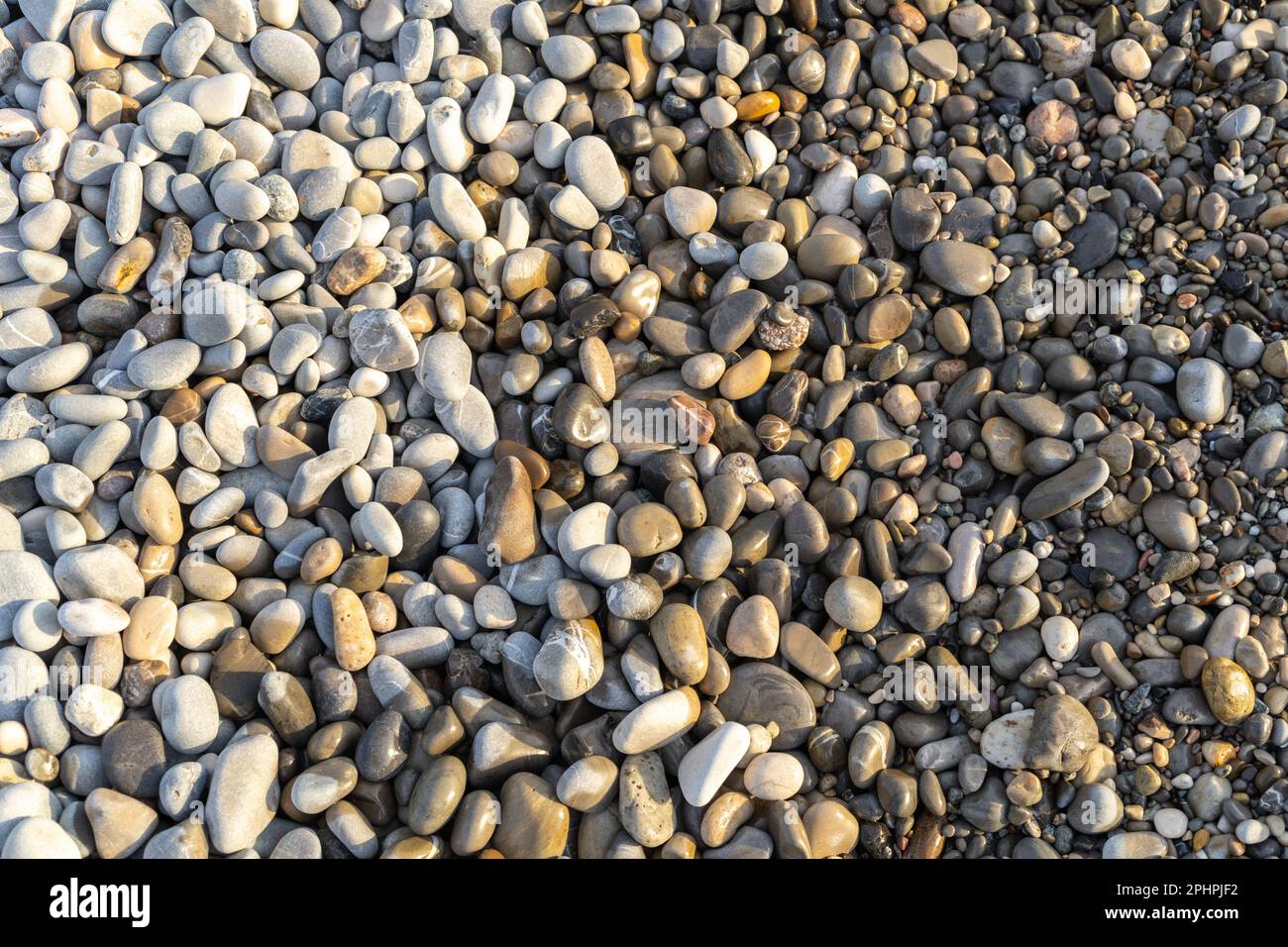 Colored pebble beach texture background. Multicolored rocky shore ...