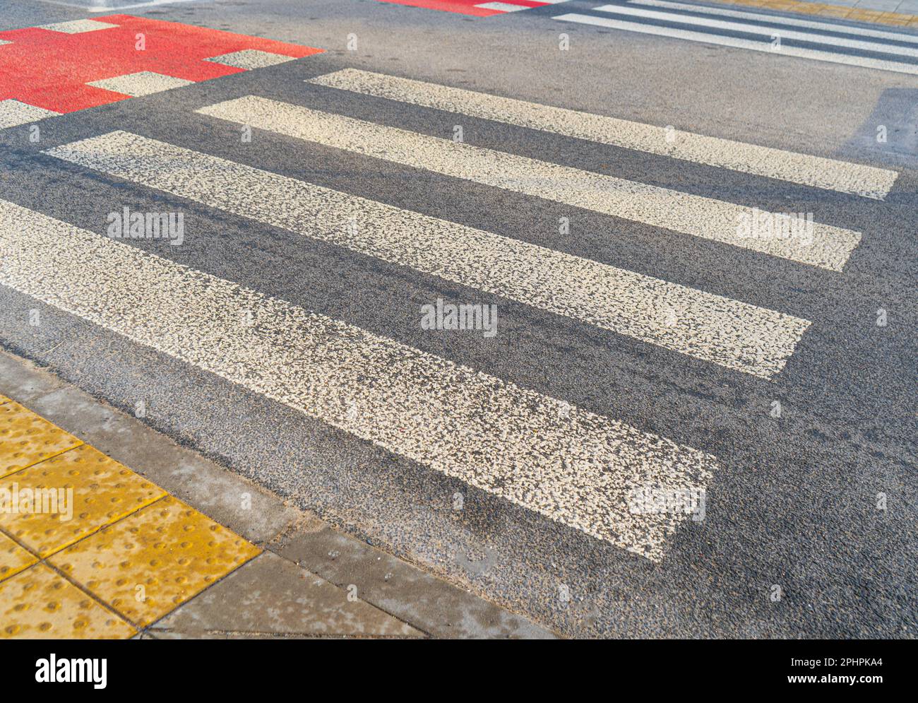 Asphalt Pedestrian Crossing, Grey White Crosswalk, Safety Zebra on City ...