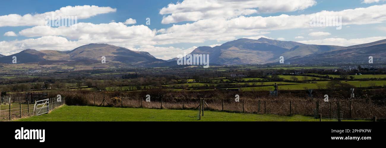 A panoramic view of Snowdon Yr Wyddfa the highest peak and the ...