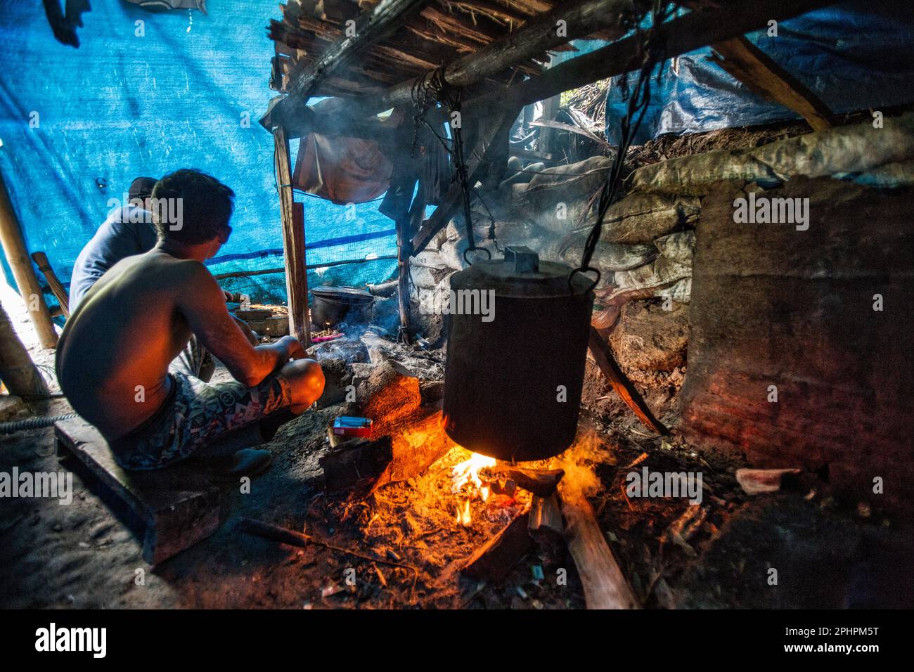 Miners in Indonesia, illegal gold extraction, Java, Asia Stock Photo ...