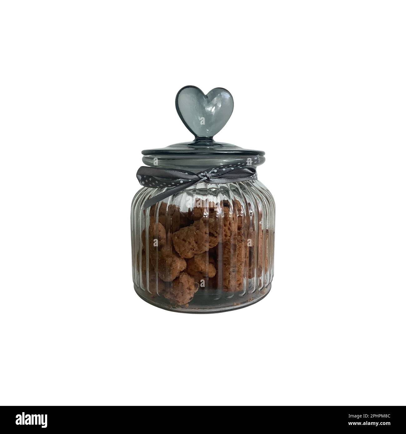 Glass transparent jar with sweet biscuits isolated cutout object, tasty ...