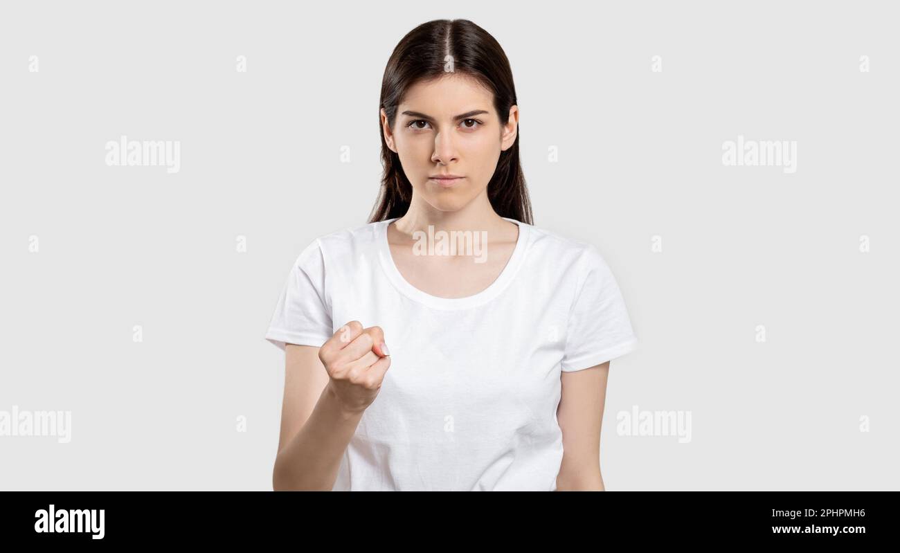 angry woman portrait strike riot female activist Stock Photo - Alamy