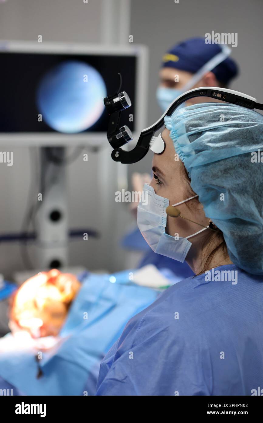 IVANO-FRANKIVSK, UKRAINE - MARCH 28, 2023 - Surgeons from the ...