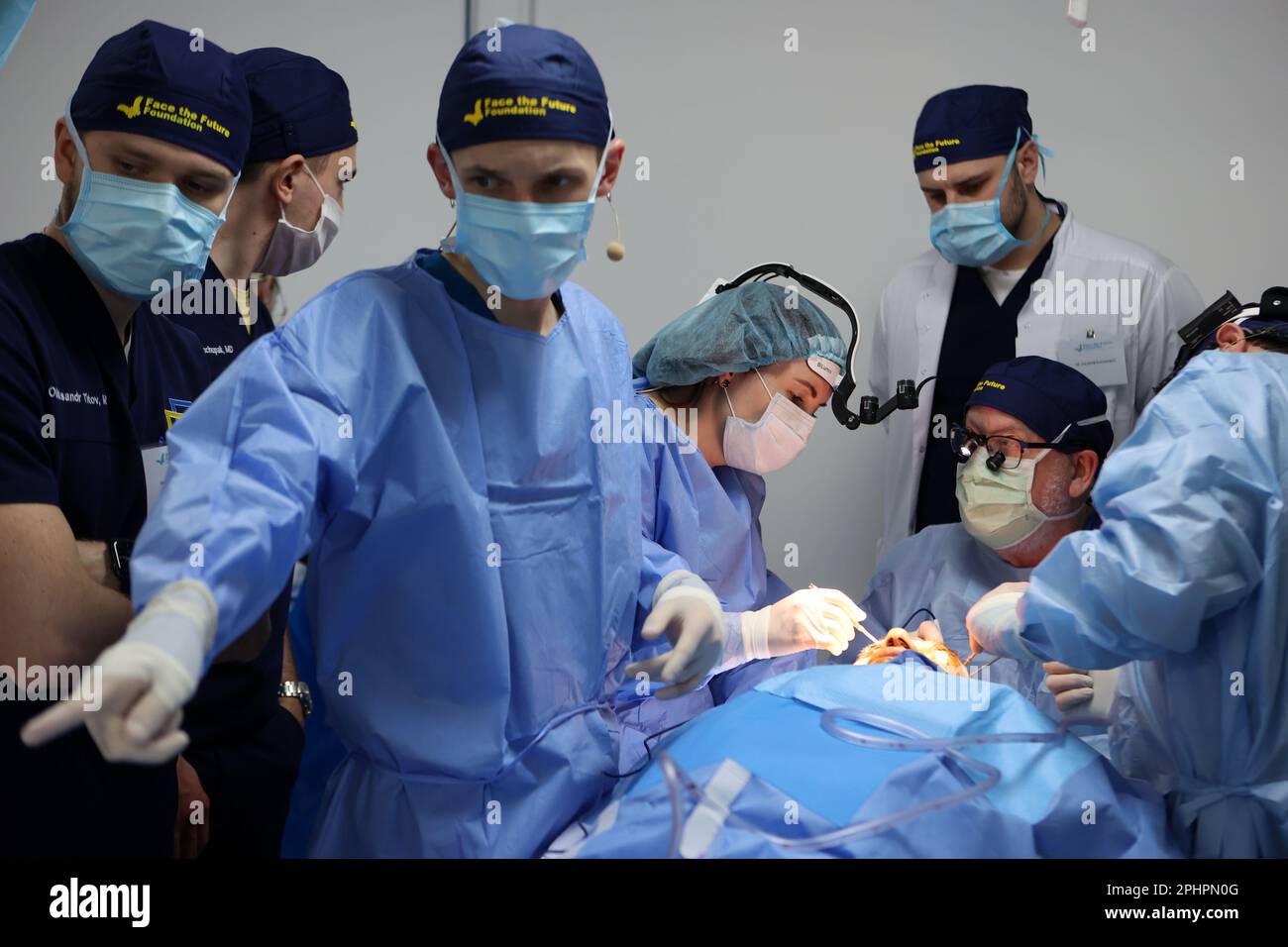 IVANO-FRANKIVSK, UKRAINE - MARCH 28, 2023 - Surgeons from the ...