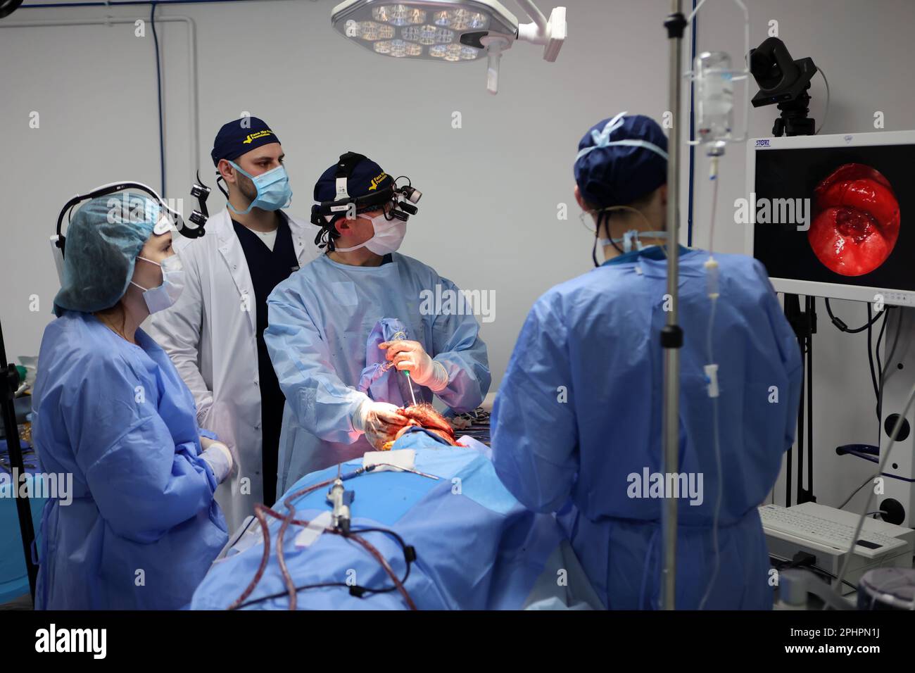 IVANO-FRANKIVSK, UKRAINE - MARCH 28, 2023 - Surgeons from the ...