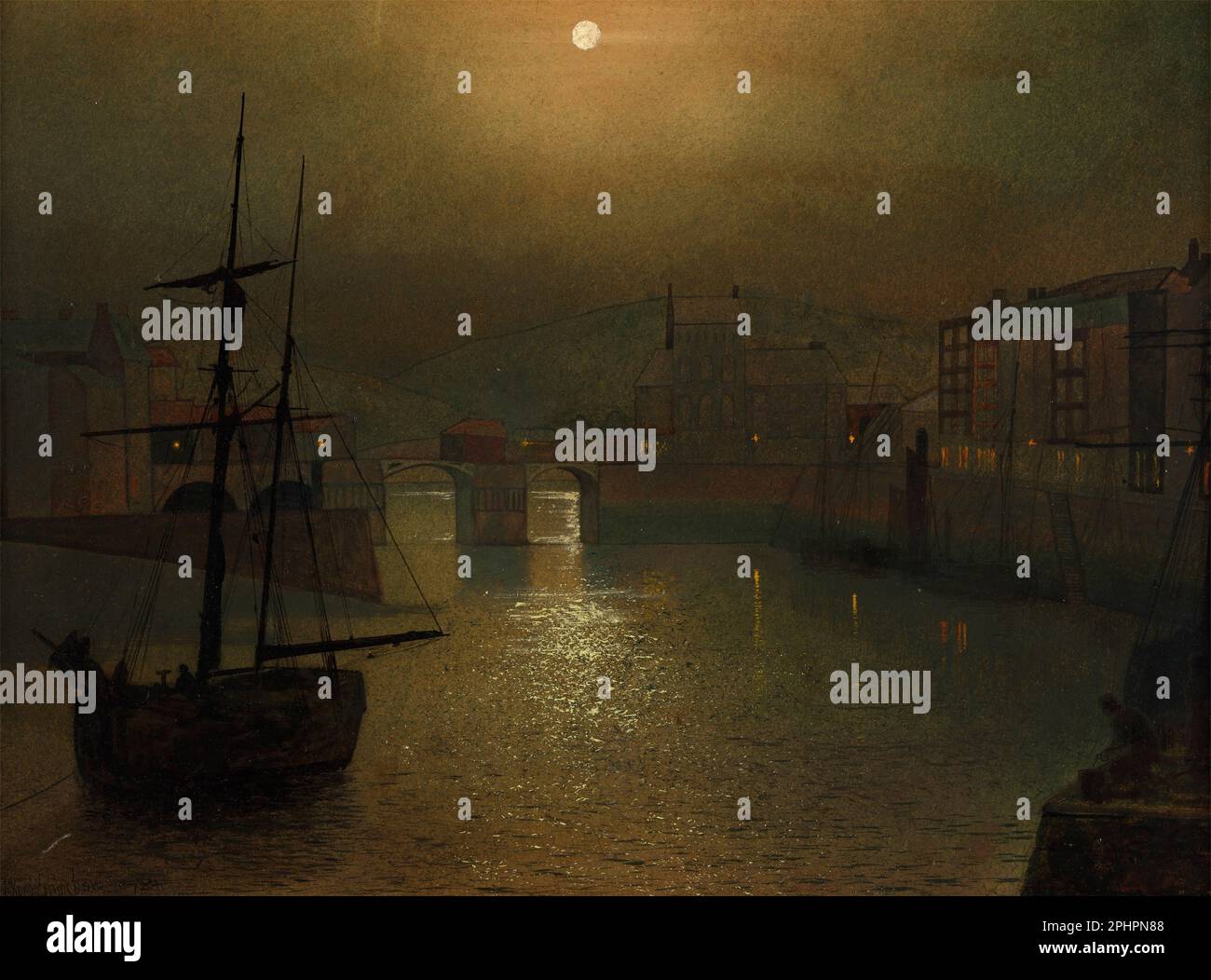 Whitby. John Atkinson Grimshaw. 1878 Stock Photo - Alamy