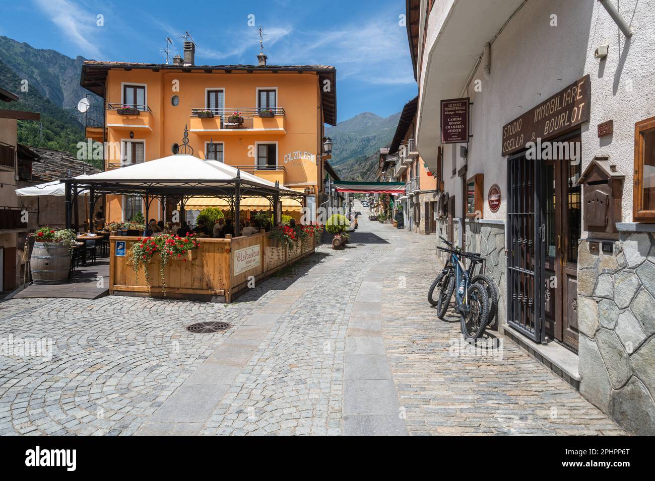 Fenstrelle, Piedmont, Italy, July 2022 – View of Fenestrelle, an alpine village and location of ...
