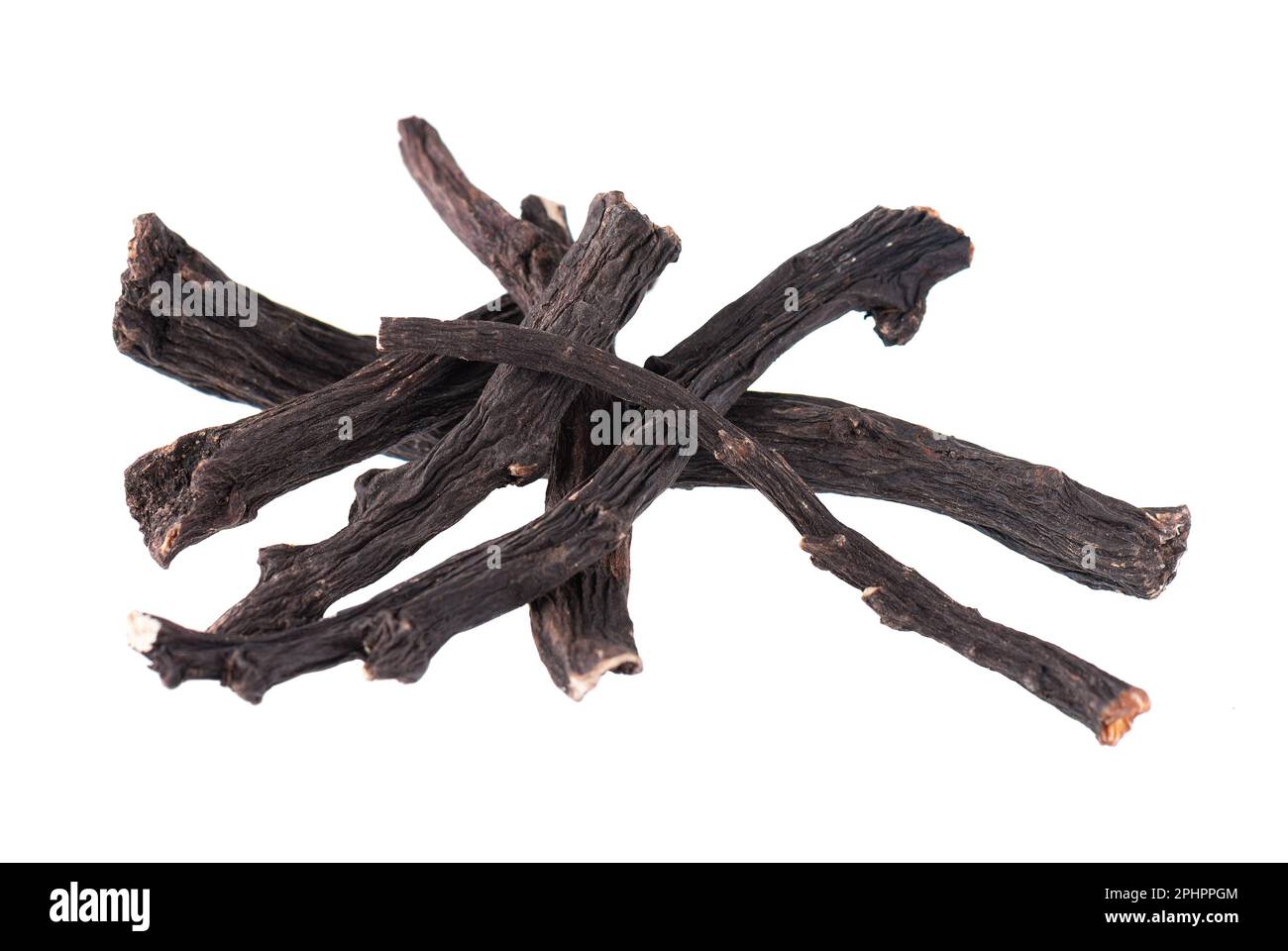 Common Comfrey Root Isolated On White Background Dry Roots Of
