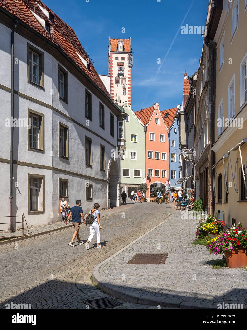 Fussen, Bavaria, Germany, Aug. 2022. The colorful historic center of ...