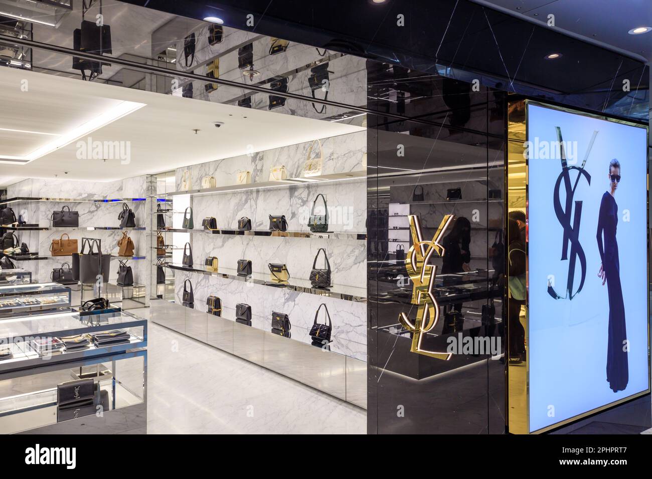 Hong Kong - February 28, 2023: Exterior of a luxury brand name retail ...