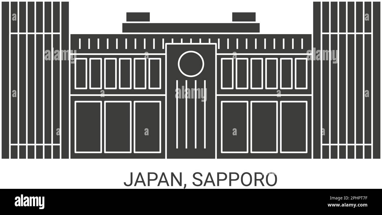 Japan, Sapporo travel landmark vector illustration Stock Vector Image ...