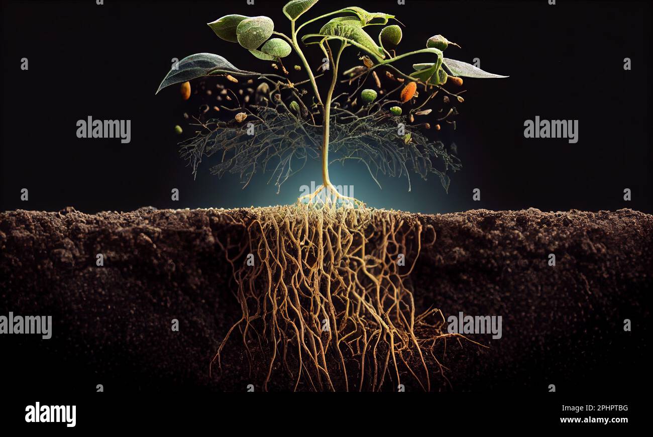 plant growing in fertile soil Stock Photo - Alamy