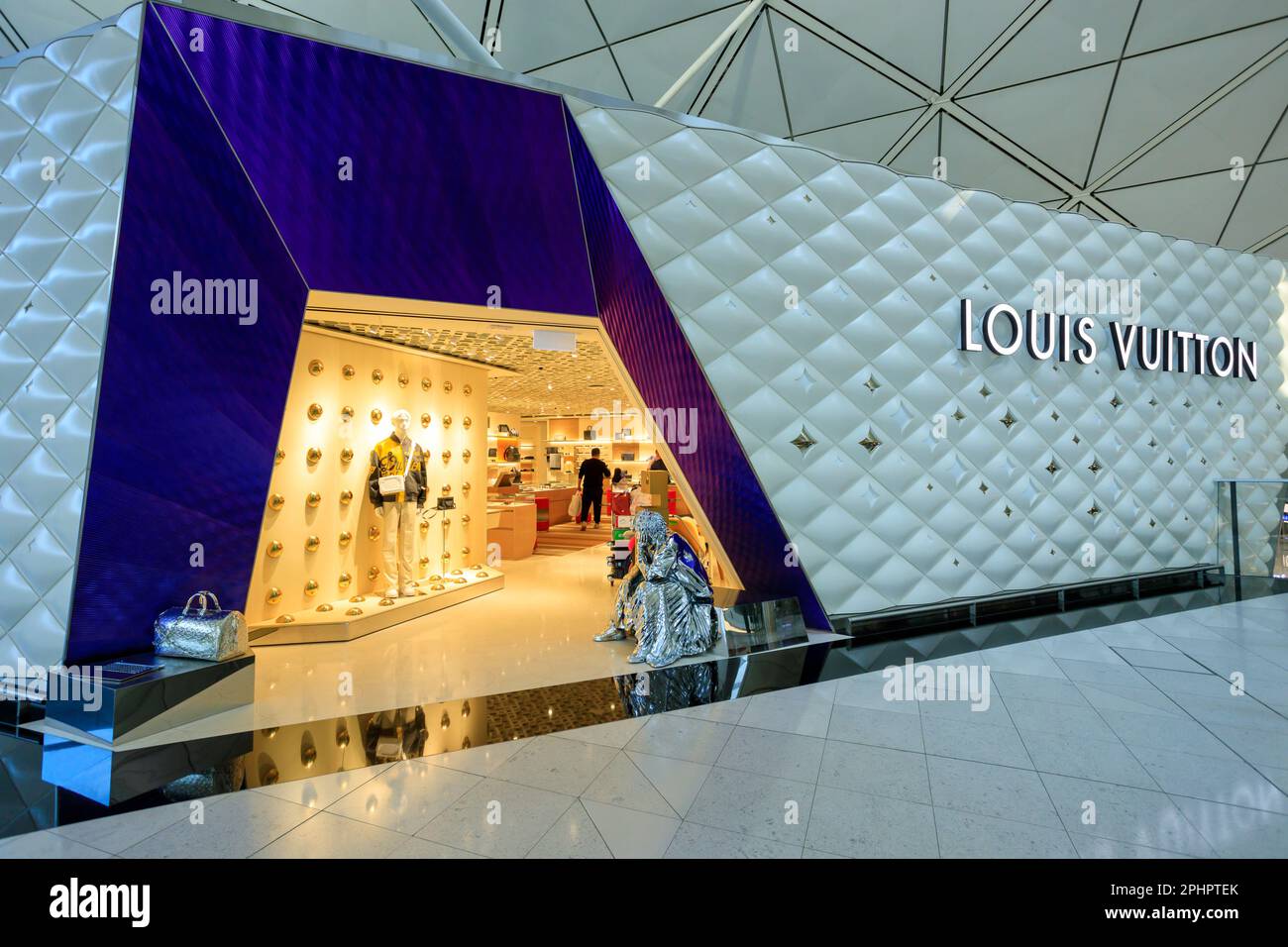 Hong Kong - February 28, 2023: Exterior of a luxury brand name retail ...