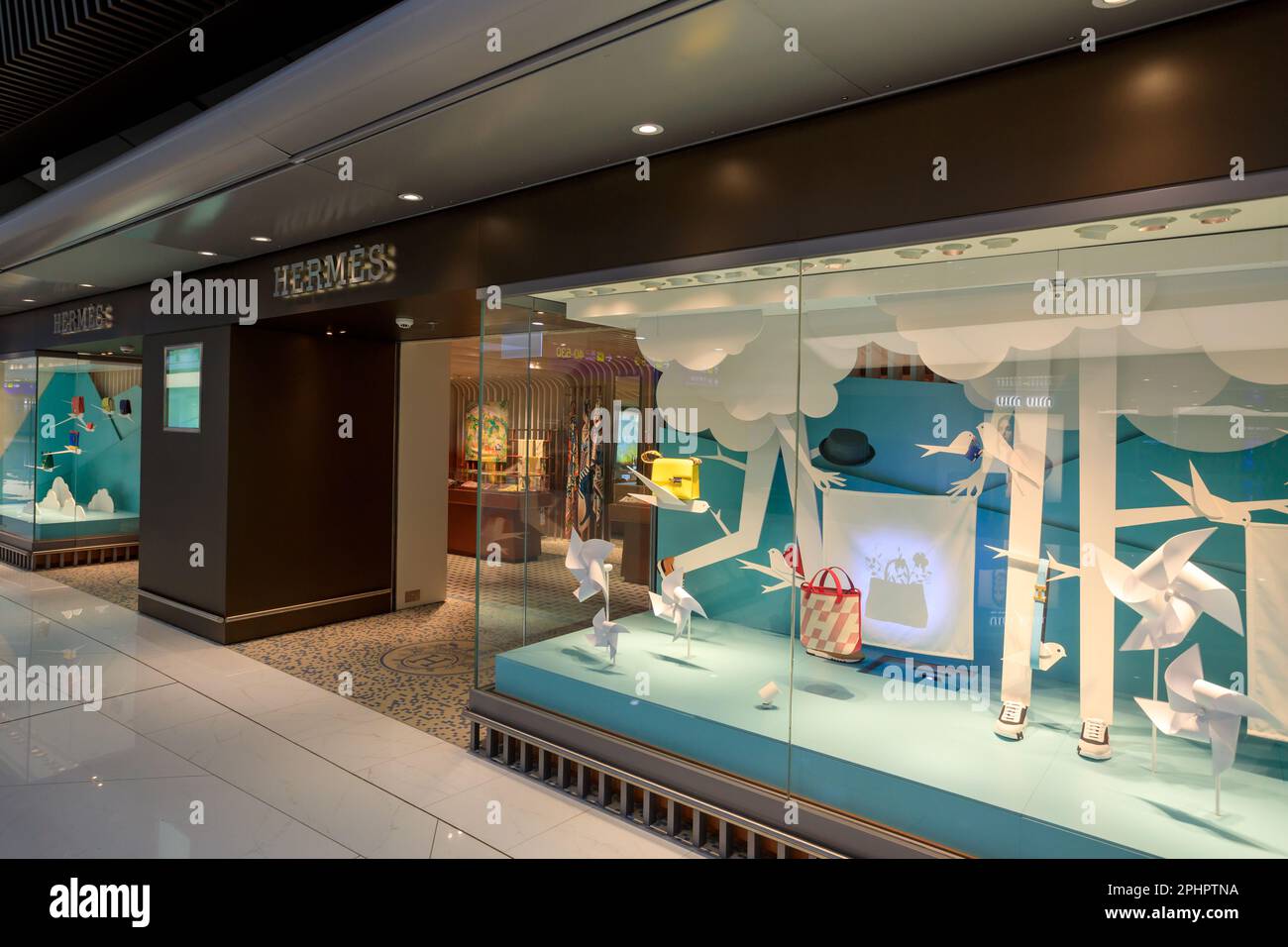 Hong Kong - February 28, 2023: Exterior of a luxury brand name retail ...