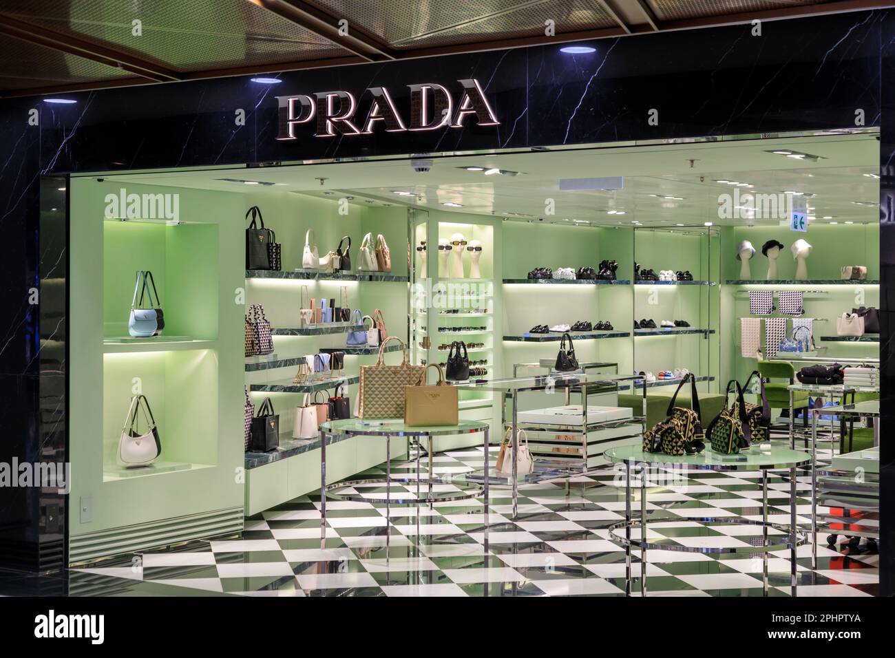 Hong Kong - February 28, 2023: Exterior of a luxury brand name retail ...