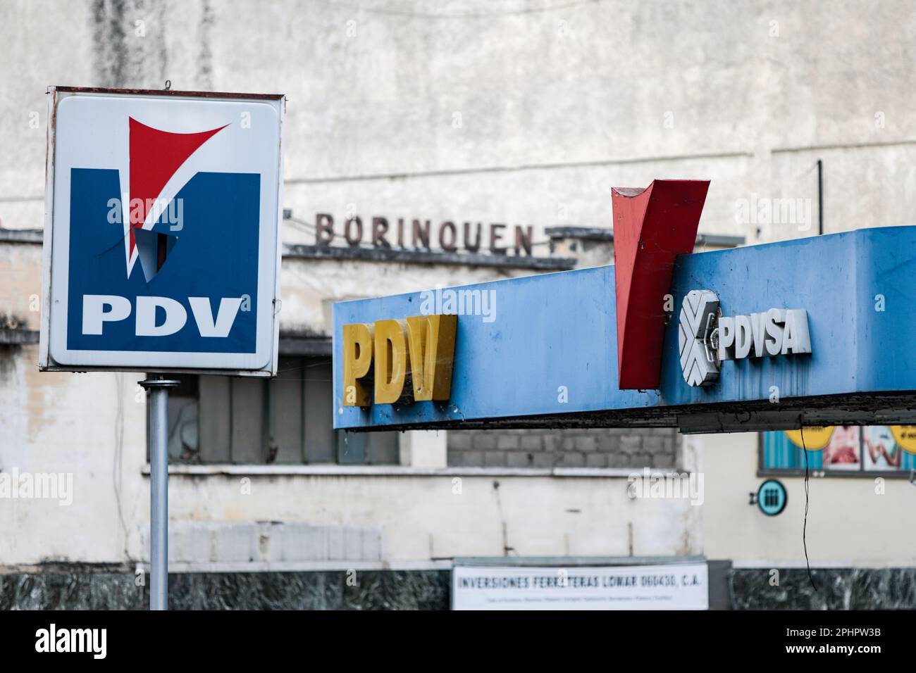 Caracas, Venezuela. 28th Mar, 2023. Logo of the state oil company PDVSA ...