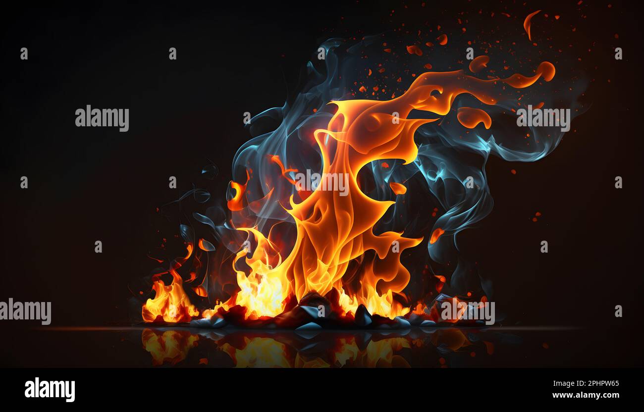 Flames Black Background Clipart