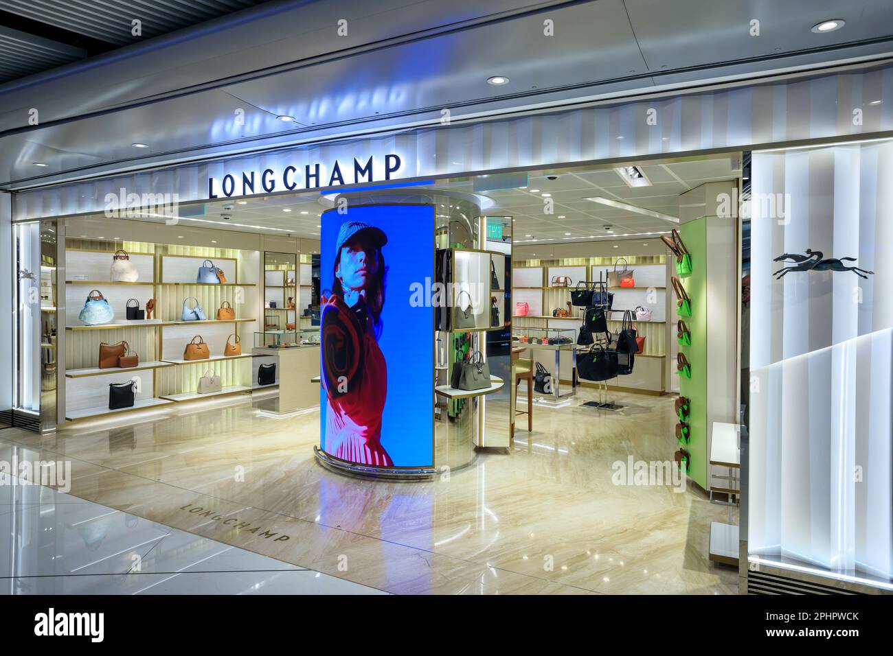 Hong Kong - February 28, 2023: Exterior of a luxury brand name retail ...