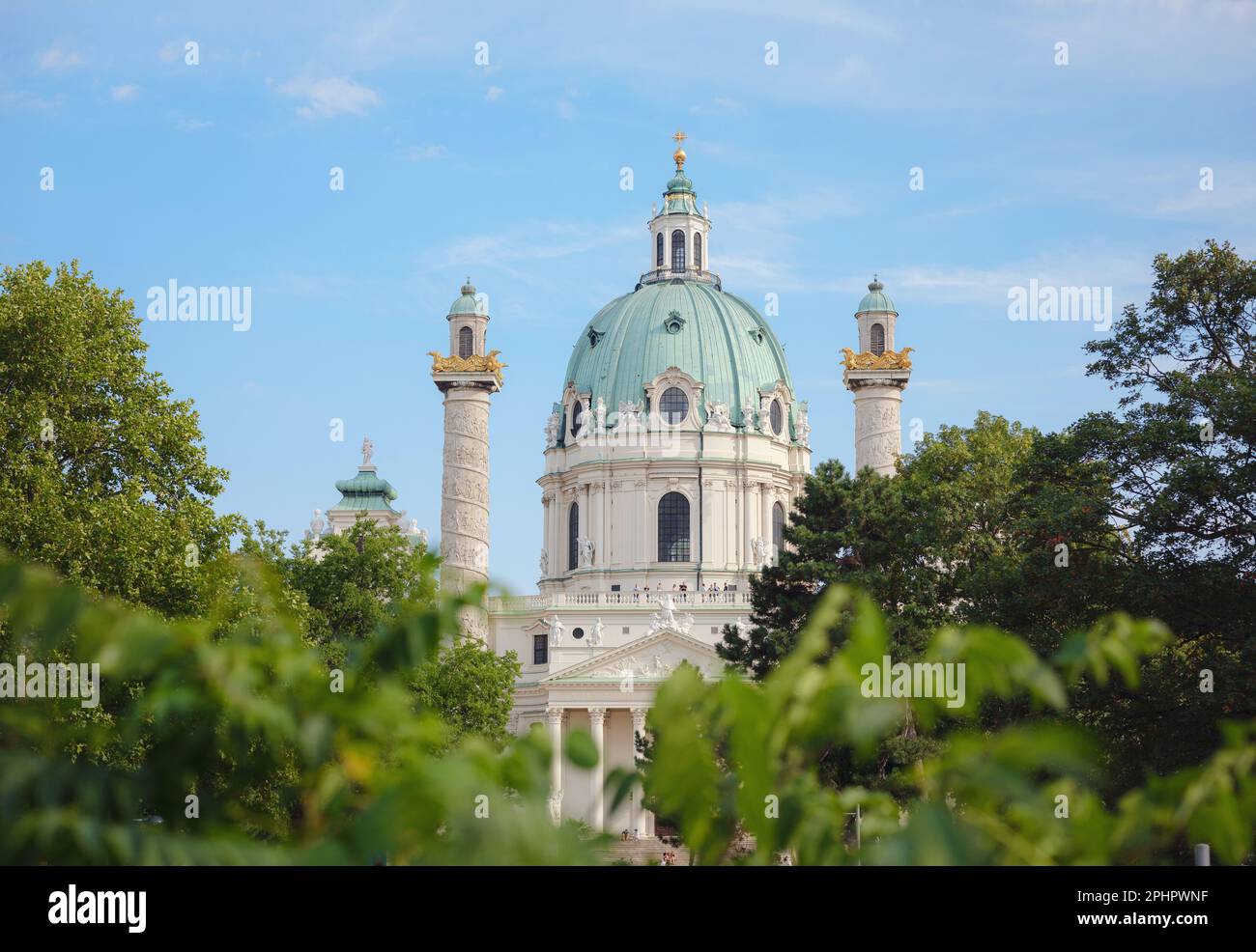 Catholic church located in the southern part of Karlsplatz, Vienna. One ...