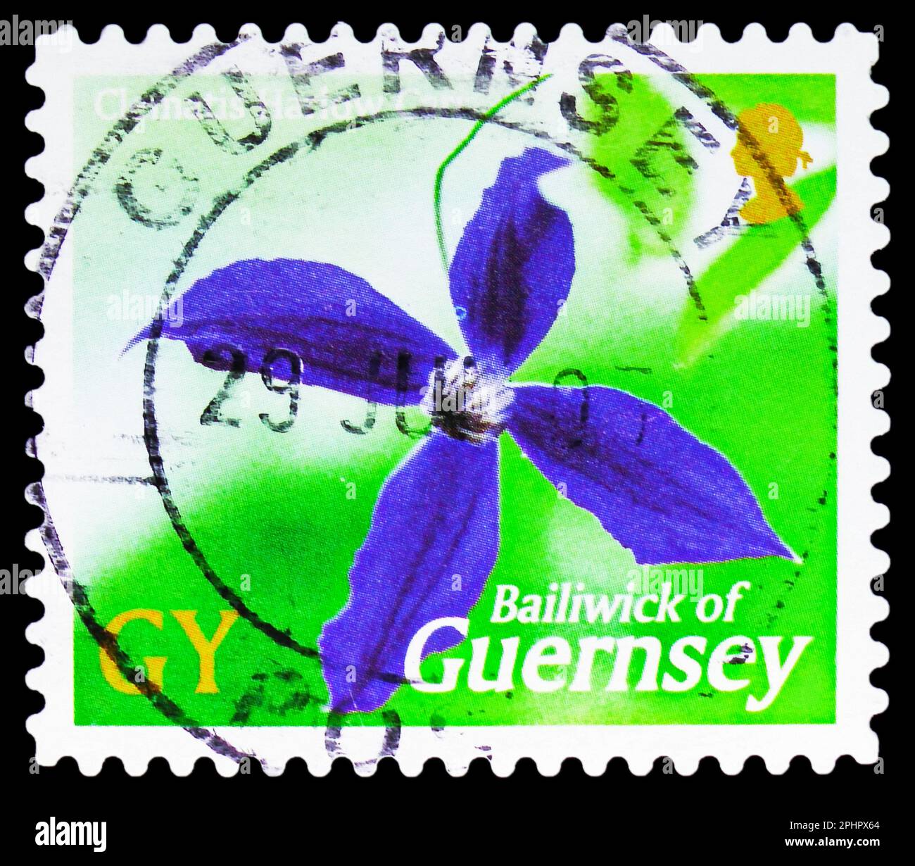 MOSCOW, RUSSIA - MARCH 25, 2023: Postage stamp printed in Guernsey ...