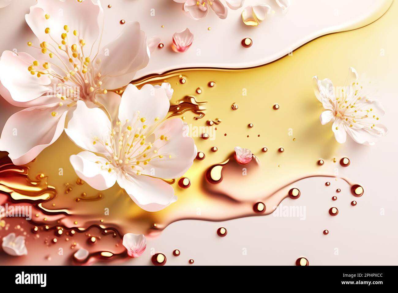 Abstract beauty modern flower composition with delicate cherry blossom ...