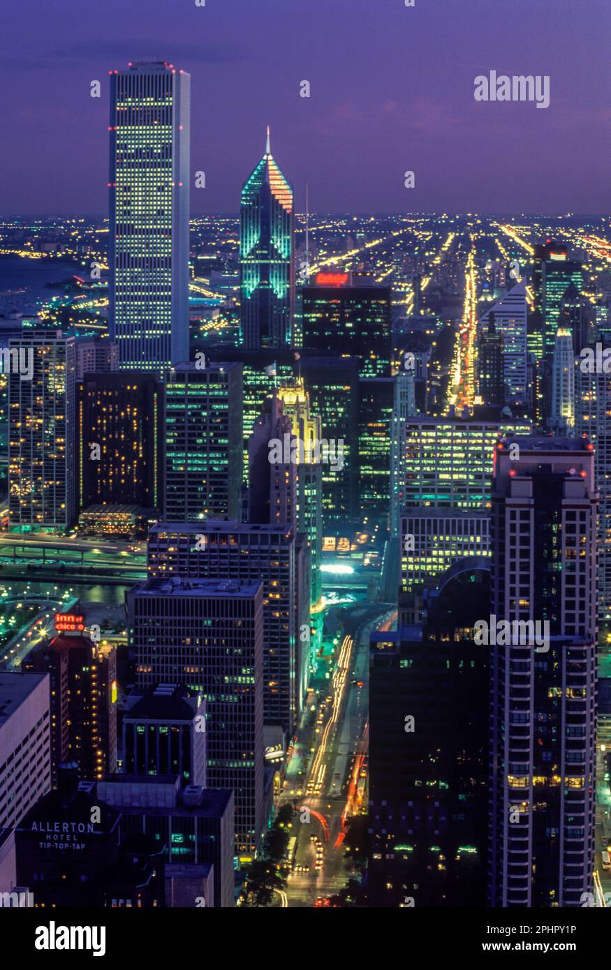 1992 HISTORICAL THE LOOP DOWNTOWN SKYLINE CHICAGO ILLINOIS USA Stock ...