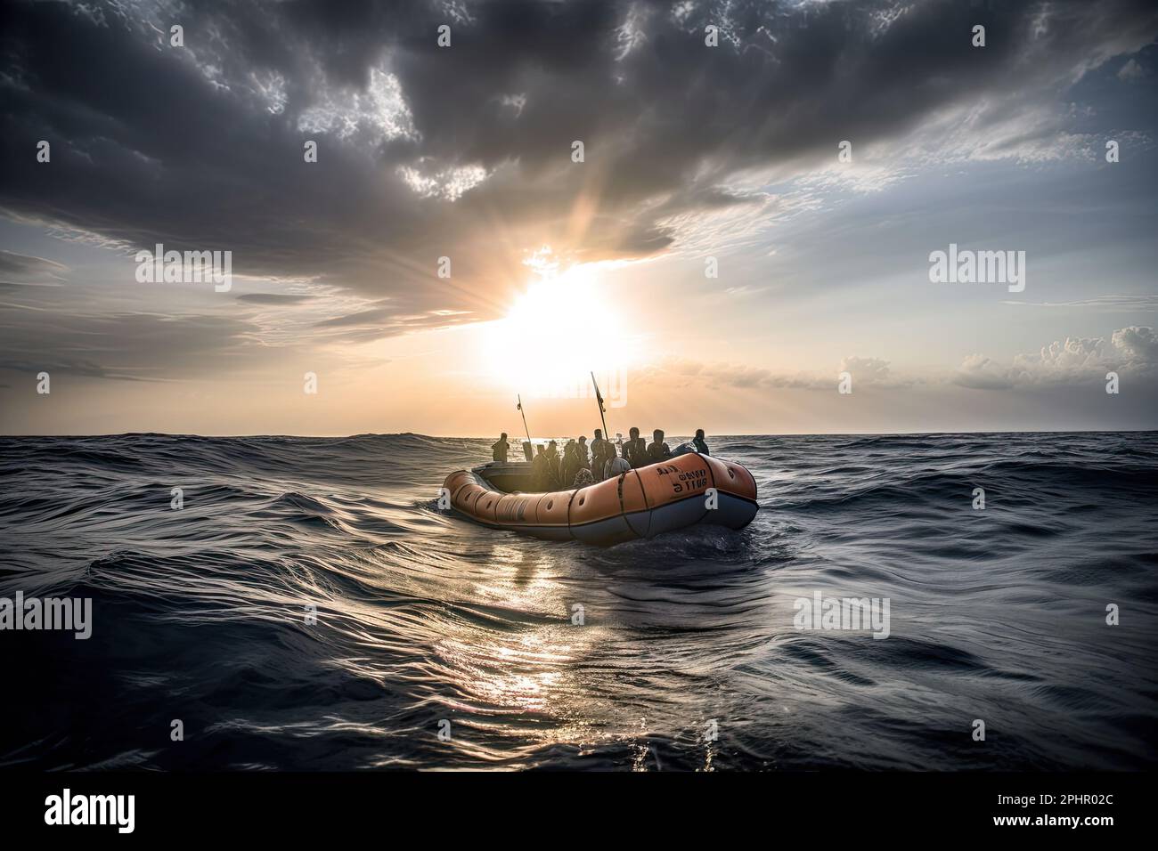 Migrant boat crossing hi-res stock photography and images - Alamy