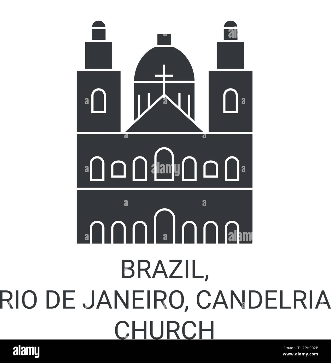 Brazil, Rio De Janeiro, Candelria Church travel landmark vector ...