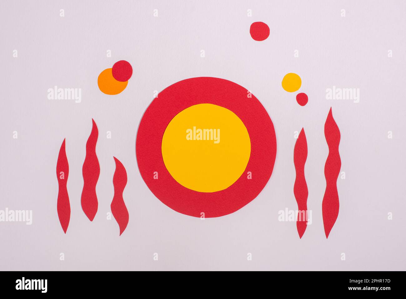 Geometric paper collage. Red and orange flat composition made from ...