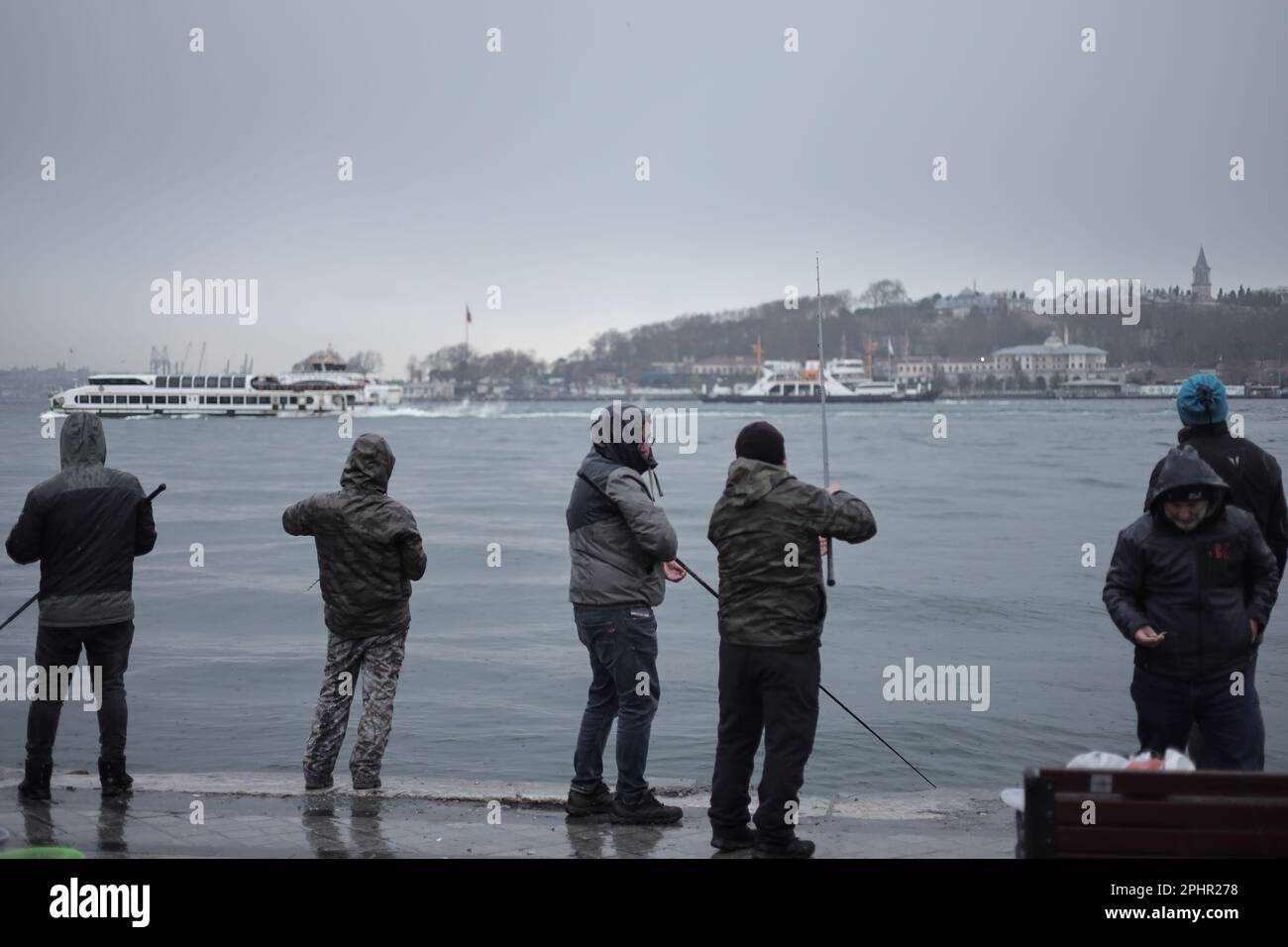 Istanbul, Istanbul, Turkey. 29th Mar, 2023. fishermen wearing their ...