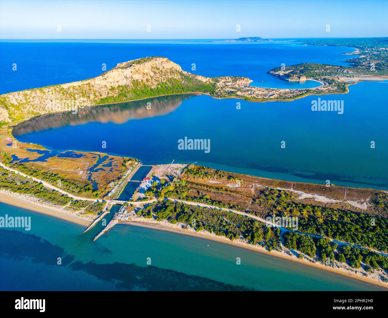 Aerial view of Limni Divari lagoon in Greece Stock Photo - Alamy