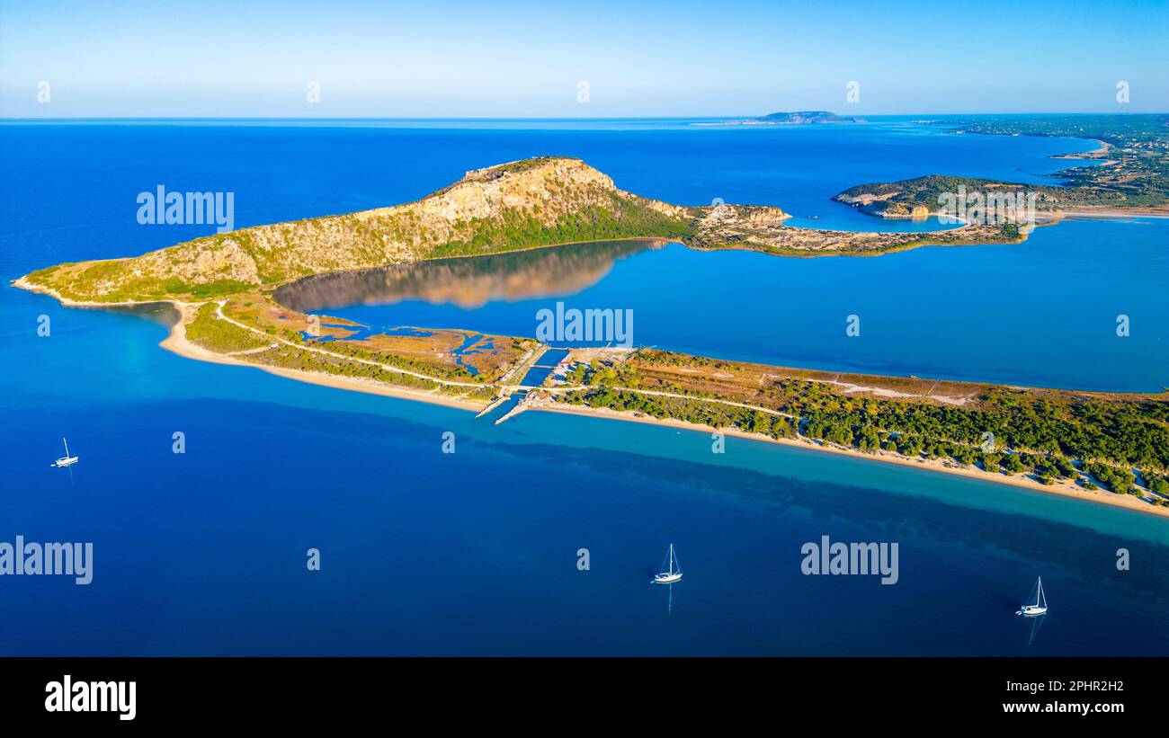 Aerial view of Limni Divari lagoon in Greece Stock Photo - Alamy