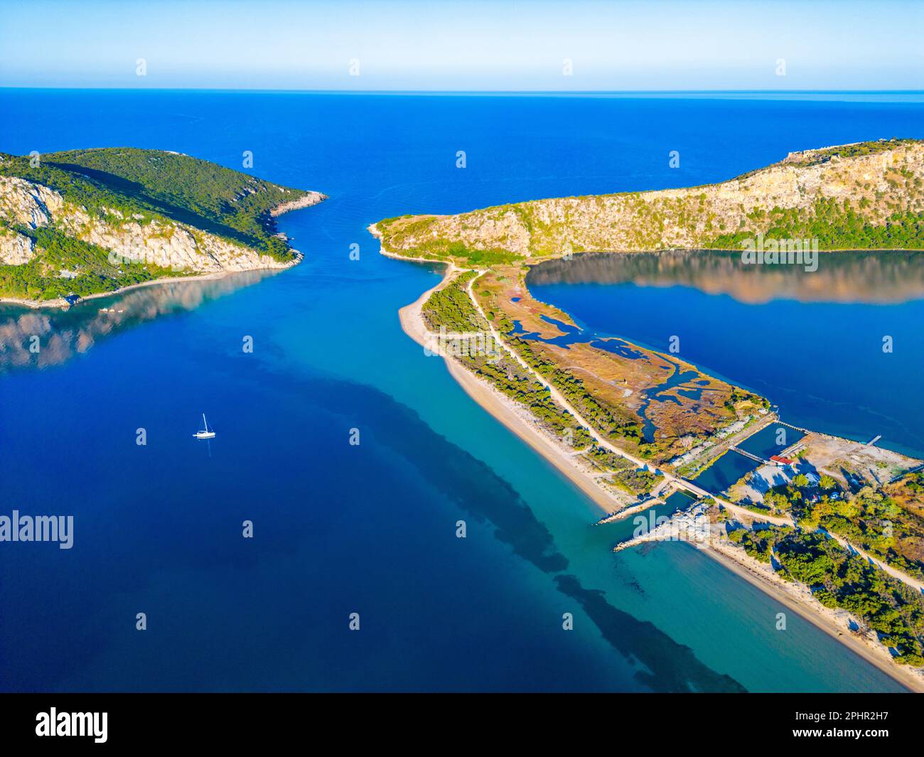 Aerial view of Limni Divari lagoon in Greece Stock Photo - Alamy