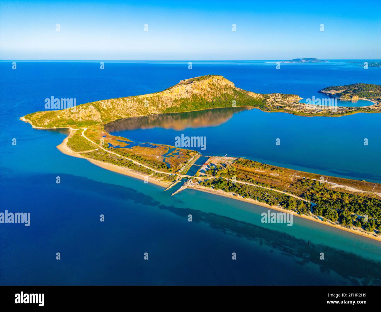 Aerial view of Limni Divari lagoon in Greece Stock Photo - Alamy