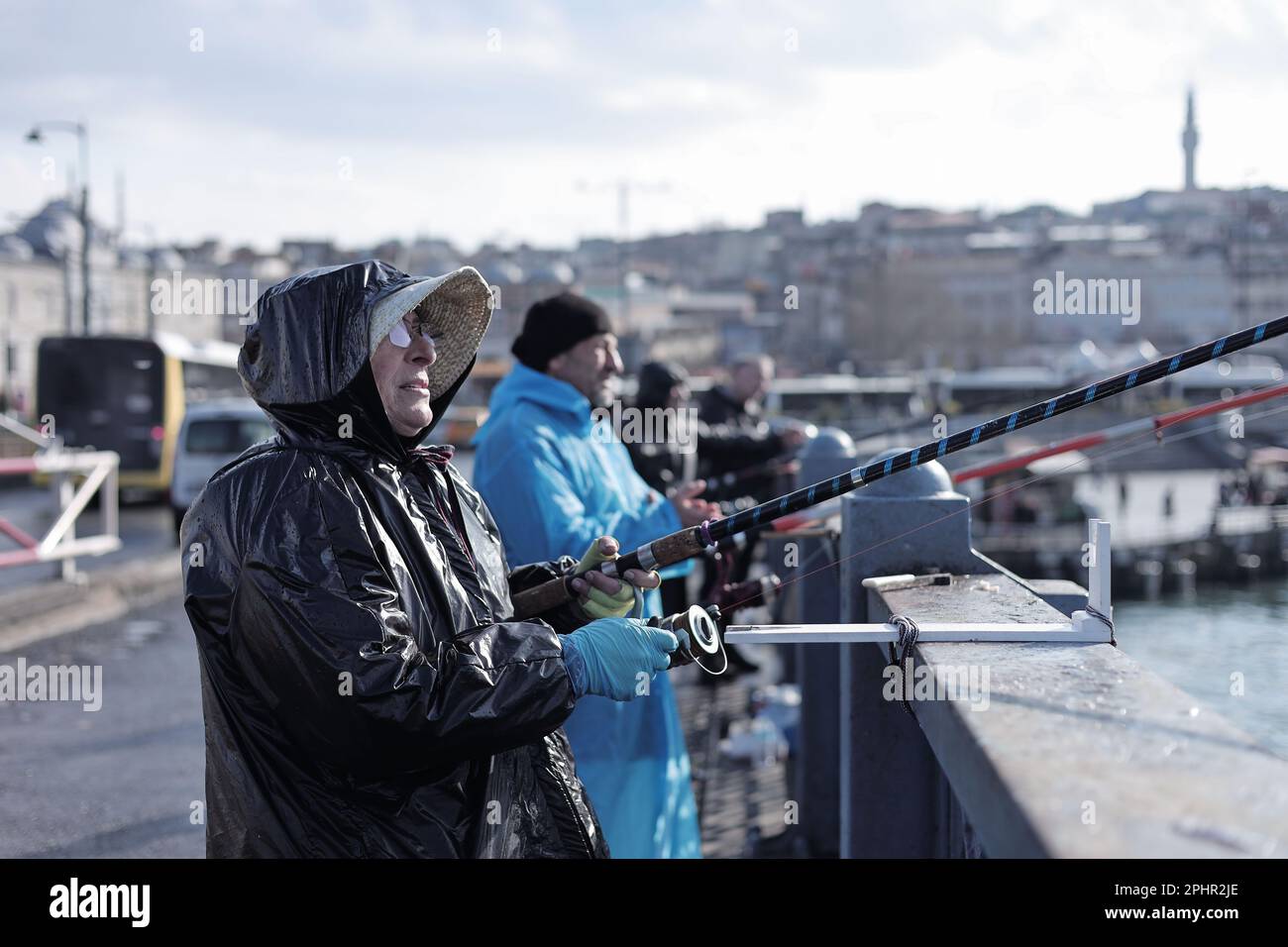 Istanbul, Istanbul, Turkey. 29th Mar, 2023. fishermen wearing their ...