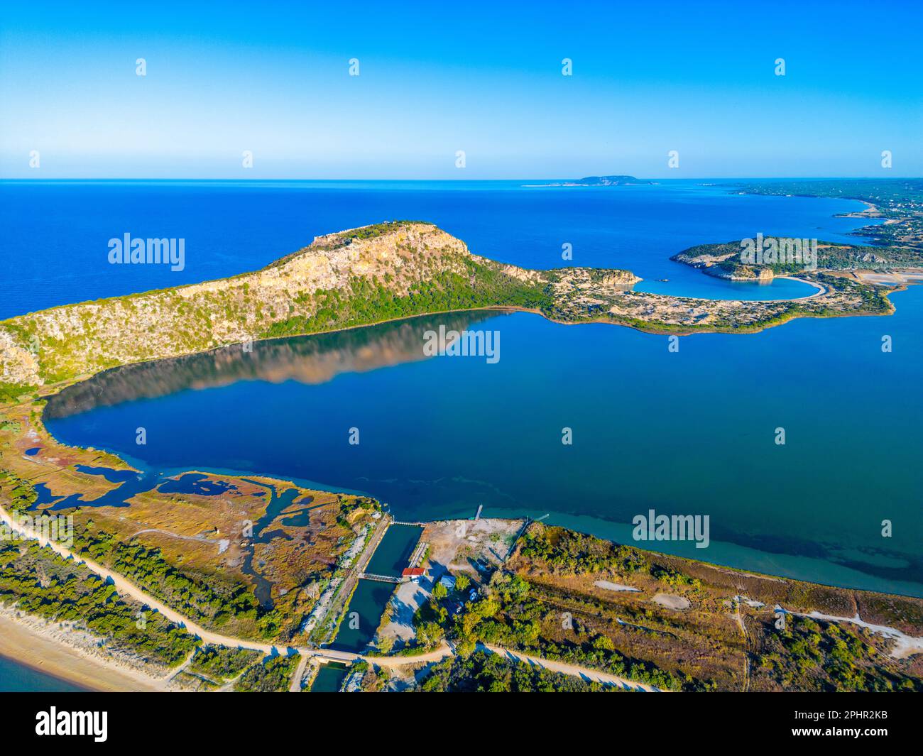 Aerial view of Limni Divari lagoon in Greece Stock Photo - Alamy