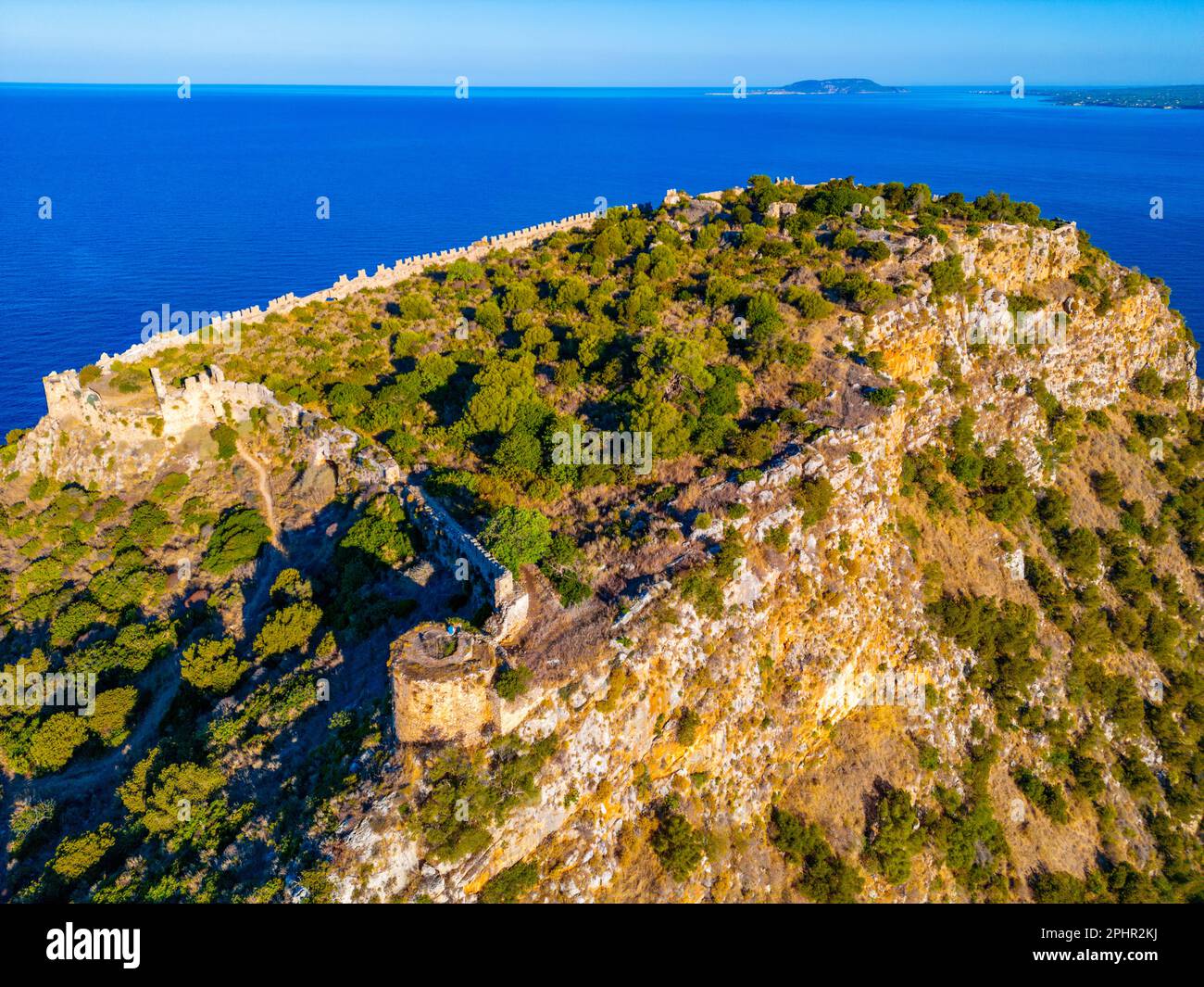 Ruins of old Navarino fortress at Peloponnese island in Greece Stock ...