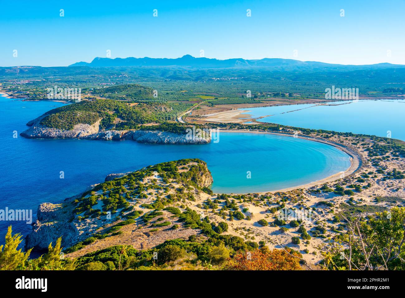 Lagoon of voidokilia at the peloponnese in greece hi-res stock ...